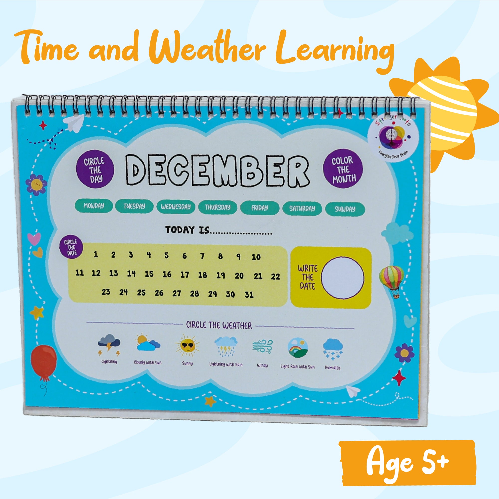 Interactive Calendar for Time and Weather Learning (for ages 5+ years ...